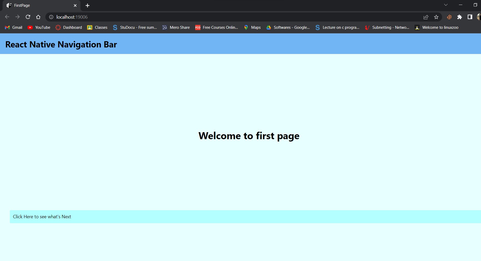 Barra de navegación nativa de React | Delft Stack